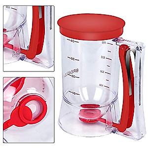 BBSTARZ Batter separator Cupcakes Pancakes Cookie Cake Waffles Batter Dispenser cookie separator batter Cream Speratator Cup Measuring Baking Tools (Red)