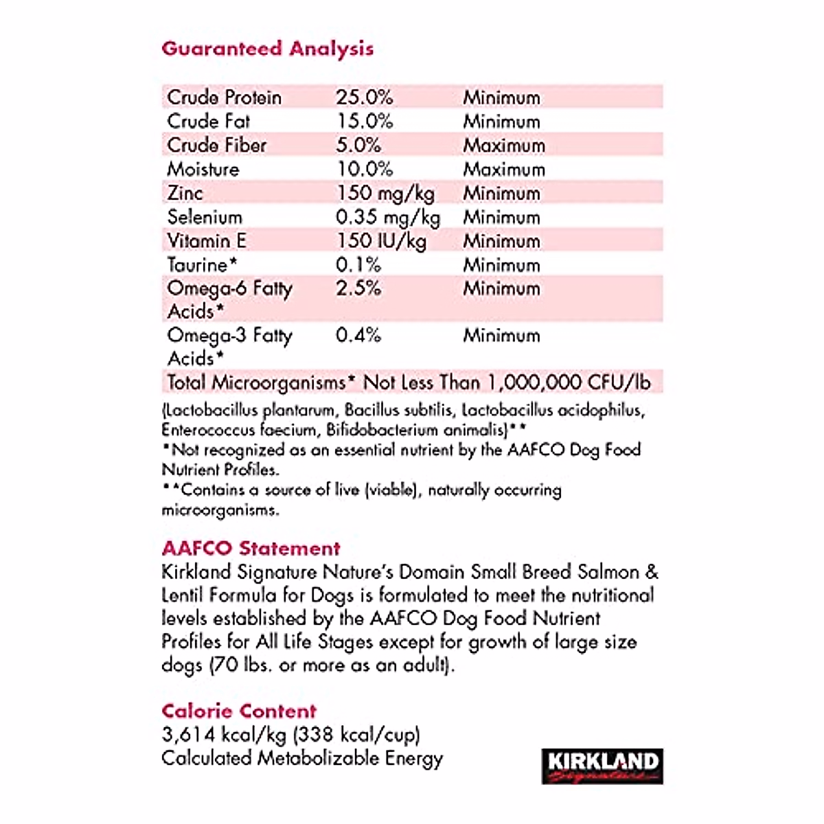 Kirkland Signature Nature's Domain Small Breed Salmon & Lentil (20LB)