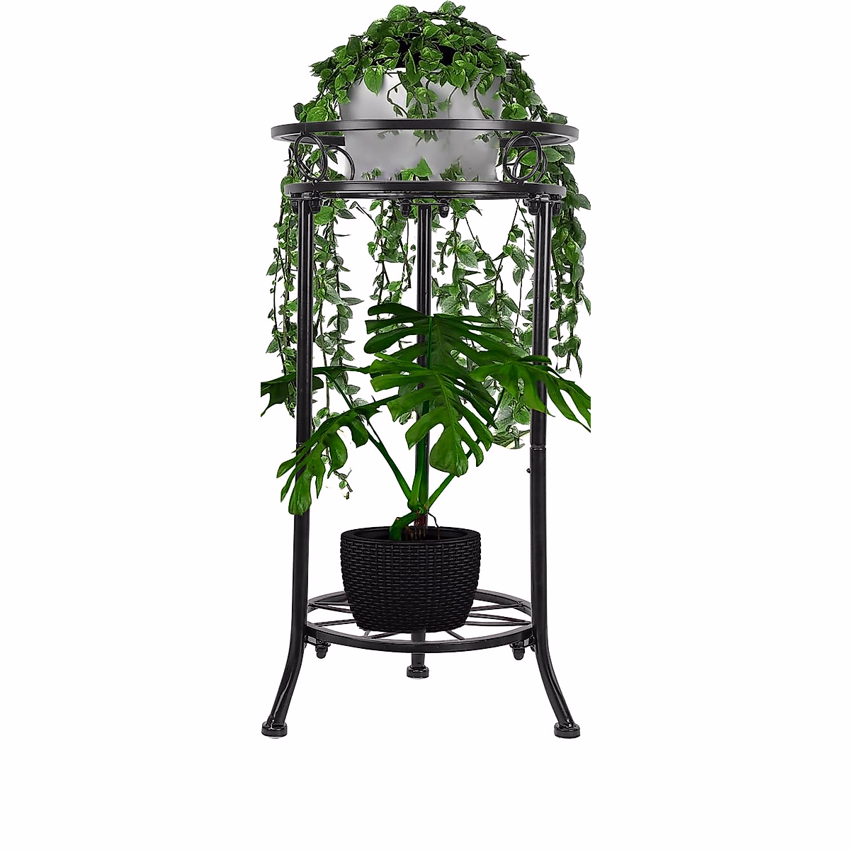 Plant Stands Indoor,Tall Metal Potted Plant Display Holder 2 Tier Patio Flower Pot Stands Anti-Rust Heavy Duty Multiple Stand Holder Shelf Rack(20.3'')