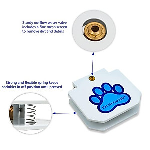 Pet Fit For Life Dog Pedal Water Fountain - Step-On Dog Sprinkler/Water Hose Dog Toy for Drinking and Water-Play, Includes Giant Tennis Ball