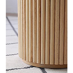 NIUYAO Round Solid Wood Dining Table Black, 35.5" W Circular Tabletop for Dining Room Kitchen Leisure Coffee Table