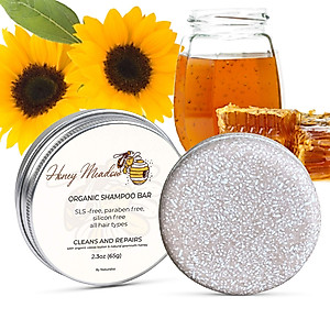 Naturalist Solid Shampoo Bar, 100% Organic, Plant Based, SLS Free, Vegan, All Hair Types & Body Care | pH Balanced, Plastic Free | Eco Friendly, Safe For Travel (Honey)