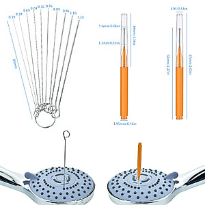 Shower Head Cleaner, Shower Head Cleaning Brushes Shower Nozzle Clog Removal Picks Shower Cleaner Brushes Tiny Cleaning Brush for Small Hole Slit Gap Nozzle Car Washer 3D Printer Tubes