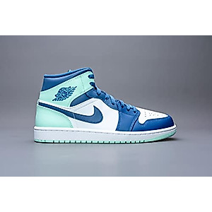 Nike Men's Air Jordan 1 Mid Sneaker, Mystic Navy/Mint Foam-white, 11