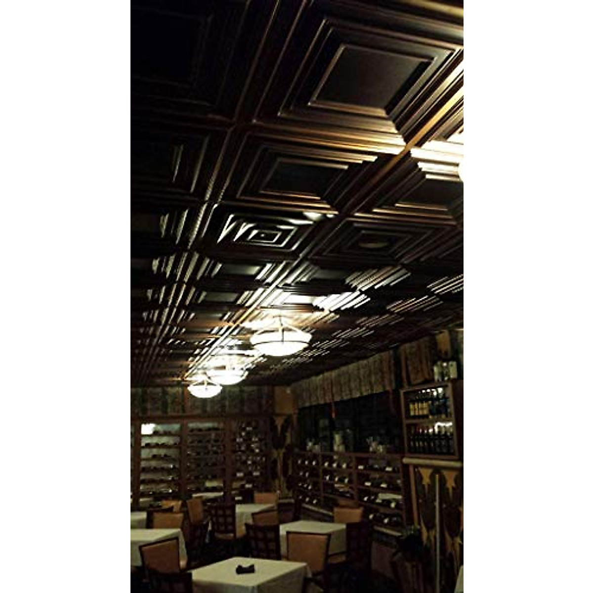 Schoolhouse-Faux Tin Ceiling Tile - Antique Brass 25-Pack