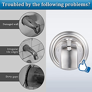 Enhon 2 Pack Metal Tub Spout Cover Ring, Bathroom Faucet Remodeling Wall Plate with Foam Gasket, 1-1/2 Inch ID and 3-5/8 Inch OD (Brushed Nickel)