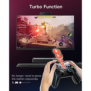EasySMX 2.4G Wireless Controller for PS3, PC Gamepads with Vibration Fire Button Range up to 10m Support PC (Windows XP/7/8/8.1/10), PS3, Android, Vista, TV Box Portable Gaming Joystick Handle