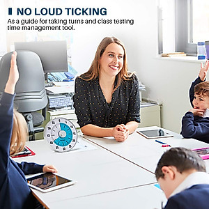 Secura 7.5-Inch Oversize Visual Countdown Timer, 60-Minute Kitchen Timer | Time Management Tool for Kids, Teachers and Adults (Blue)