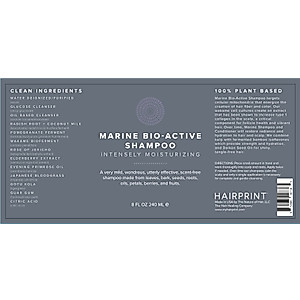 Hairprint - Natural Plant-Based Marine Bio-Active Shampoo - Intensely Moisturizing | Clean, Non-Toxic Haircare (8 fl oz | 240 ml)