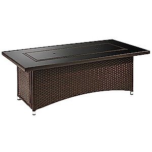 The Outdoor Greatroom Company Propane Fire Pit Table - 60 Inch Balsam Montego Outdoor Gas Fire Pits for Outside Patio - Fire Table Compatible with Natural Gas or Liquid Propane - 80,000 BTUs