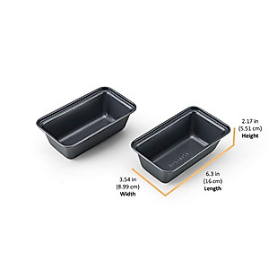 Instant Pot Official Non-Stick Mini Loaf Pans, Set of 2, Versatile for Meatloaf, Lasagna, Desserts, Compatible with 6-Quart and 8-Quart Cookers, Easy Cleanup, Gray