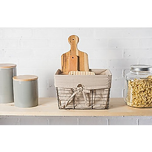 DII Farmhouse Chicken Wire Storage Baskets with Liner, Small, Vintage Taupe, 9x7x6", 3 Piece