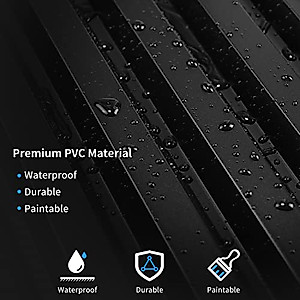 STICKGOO 6PCS 3D Wall Panels Peel and Stick, Main String Slat Wall Paneling, PVC Black 3D Wall Panels for Wall, Drop Ceiling Tiles for Interior Wall Decor, 23.6" x 47.2" x 6PCS, 46.5 Sq.Ft, Black
