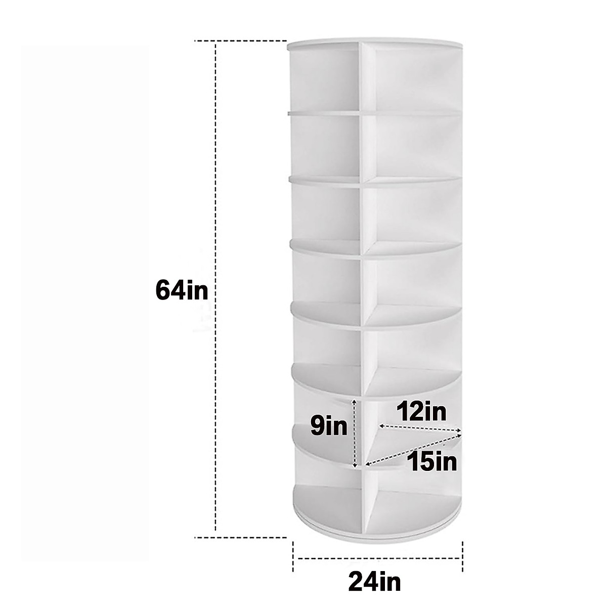 AUNVITO 7 Tier Rotating Shoe Rack Tower Free Standing Shoe Storage Rack 360° Vertical Handbag Shoe Display Organization Lazy Susan Shoe Shelf Organizer Shoe Rack Organizer for Living Room Hallway