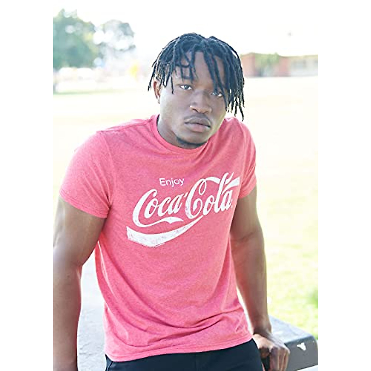 Coca-Cola mens Coca Cola Coke Classic T Shirt, Red Heather, Large US