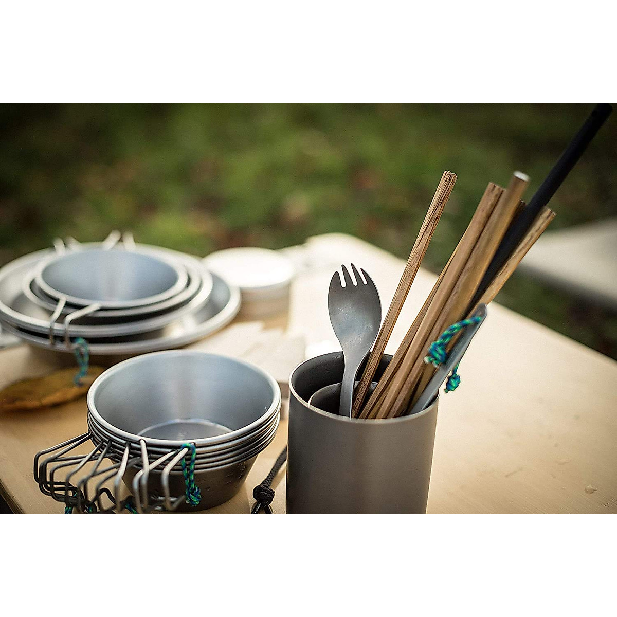 SNOW PEAK Unisex's Spork, SCT-004BL, Japanese Titanium, Ultralight, Compact for Camping, Backpacking, Daily Use, Made in Japan, Lifetime Product Guarantee, Blue, 8 x 2 x 1 Inches