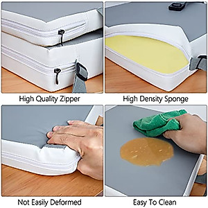 Toddler Booster Seat for Dining Table, Child Booster Seat for Table with Backrest, HOSEASCA Toddler Booster Seat with Adjustable Waist Belt, Waterproof Kitchen Booster Seat(Grey)