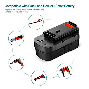 ORHFS 1Pack 4.0Ah HPB18 18V Ni-Mh Replacement Battery for Black and Decker 244760-00 A1718 FS18FL FSB18 Firestorm Cordless Power Tools 