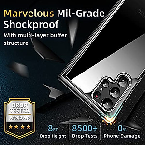 HARMARK Crystal Clear Designed for Samsung Galaxy S23 Ultra Case, [Anti-Yellowing] [Military Grade Shockproof] Hard PC Back Phone Case for Samsung S23 Ultra Case -Clear