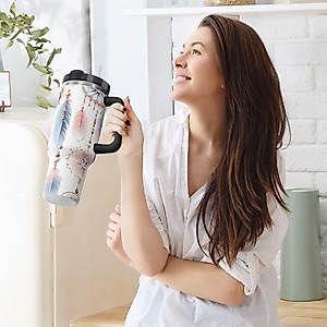 FRCSDIY Dream Catcher Insulated Tumbler with Handle and Straw Lid,40oz Leakproof Stainless Steel Cup BPA-Free Water Bottle