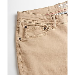 IZOD Men's Jeans - Comfort Stretch Denim Jeans - Casual Straight Leg Jeans for Men, Size 36W x 30L, Khaki