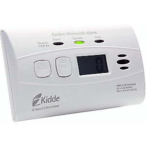Kidde Carbon Monoxide Detector with 10-Year Battery, Digital Display, 3 LEDs, Replacement Indicator, Peak Level Memory
