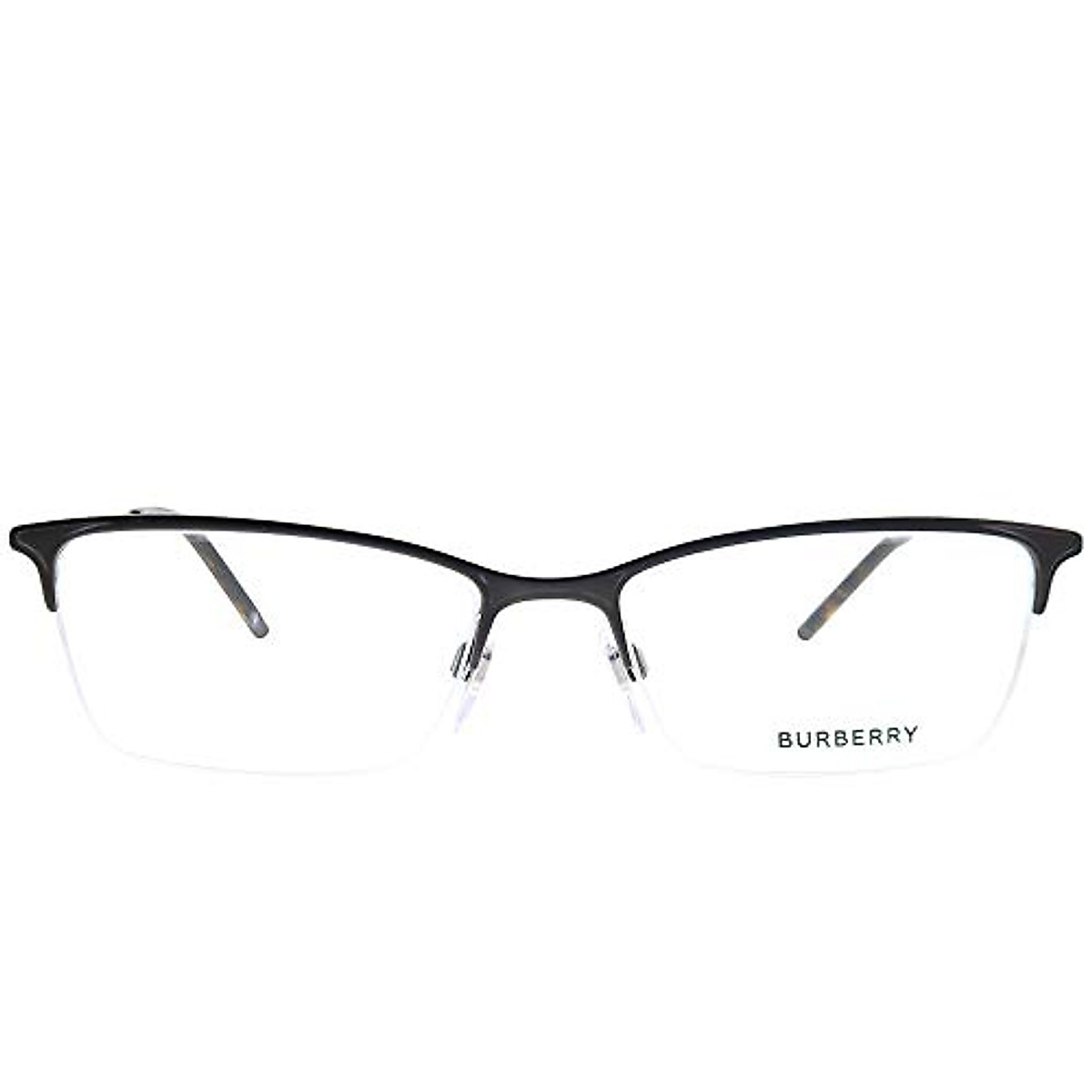 BURBERRY BE 1278 1012 Matte Brown Metal Semi-Rimless Eyeglasses 53mm