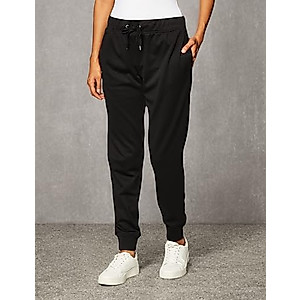 Hanes womens Sport Performance Fleece Jogger With Pockets Pants, Black Solid/Black Heather, Large US