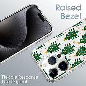 Niapessel Compatible with iPhone 15 Pro Max Case Merry Christmas Tree Print Shockproof Protective Phone Cases Slim Thin Cover TPU for Women Men Boys Girls