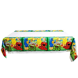 Sesame Stre Themed Party Supplies, 20 Plates, 20 Napkins and 1 Tablecloth.