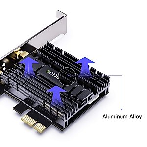 EDUP PCIe WiFi 6E Card, 802.11AX Bluetooth 5.2 AX5400M AX210NGW Heat Sink Tri-Band 6G/5.8G/2.4GHz WiFi 6 PCI-E Wireless Network Card for Desktop PC Support Windows 10/11 64-bit