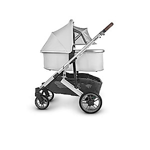Bassinet - Bryce (White Marl/Silver/Chestnut Leather)