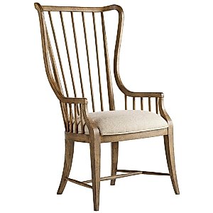 Hooker Furniture Sanctuary Tall Spindle Dining Arm Chair in Medium Wood (Set of 2)