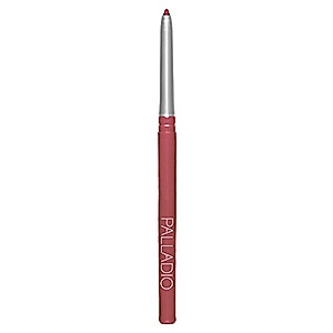 Palladio, Retractable Waterproof Lip Liner High Pigmented and Creamy Color Slim Twist Up Smudge Proof Formula with Long Lasting All Day Wear No Sharpener Required, Plum, 1 Count