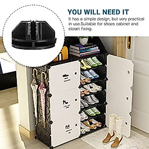 Veemoon 20 pcs Panel Unit Clo Clip Bookshelf DIY Shelves Cube Metal Snap Shelving for- Locker Abs Connector Mesh Modular Organizers, Connectors Black Organizer Clo, Wire Units Shelf