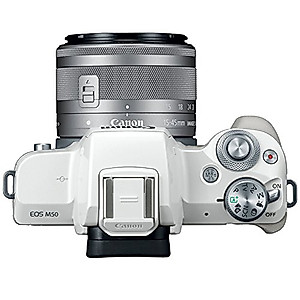 Canon 2681C011 EOS M50 Mirrorless Digital Camera (White) w/EF-M 15-45mm is STM Lens - (Renewed)