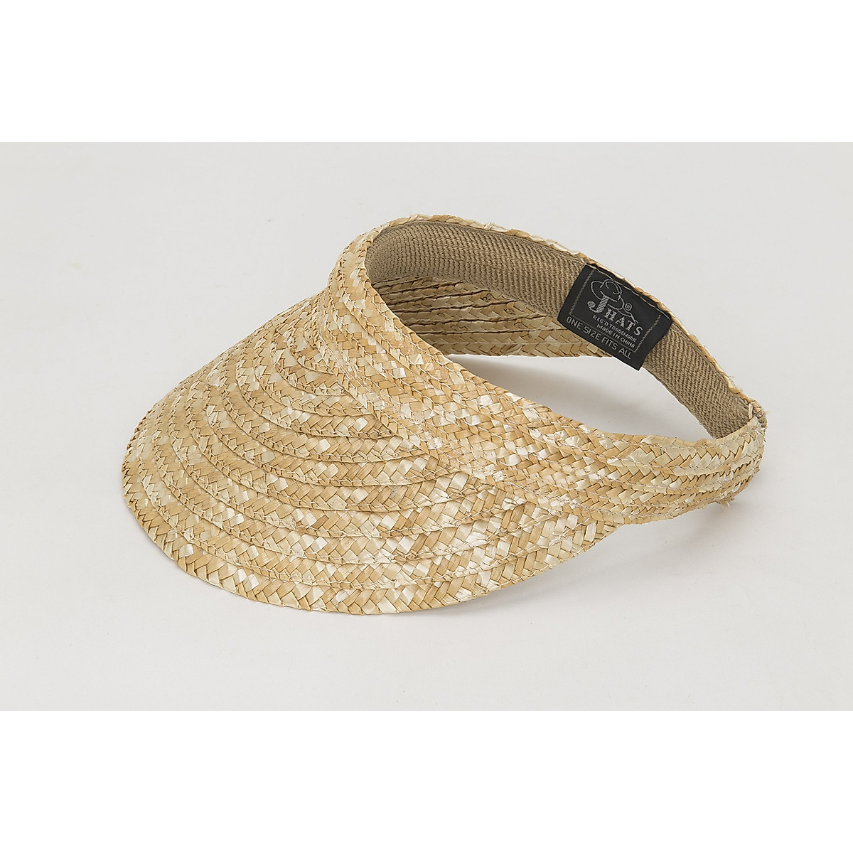 Jacobson Straw Hat - Slip On Braid Visor,Tan,Adult