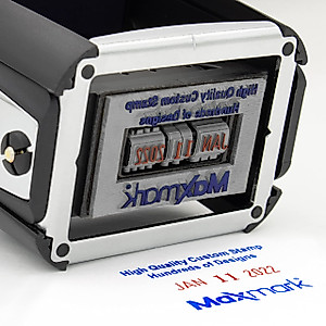 MaxMark Heavy Duty Date Stamp with 4-Line Custom Text, Self Inking Date Stamp - 2160 - Choose from Many Font and Color Options