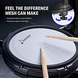 Donner DED-400 Electric Drum Set with Electric Drum AMP 35-Watt Electronic Drum Amplifier DDA-35 Keyboard Speaker with Aux in and Wireless audio connection, Drum/Keyboard/MIC 3 in 1 Amplifier with 3-