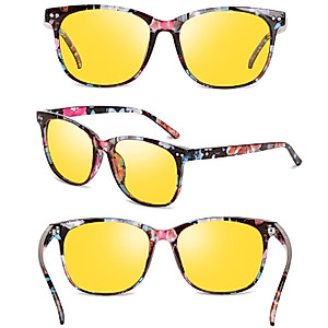 Kelinln Night Vision Driving Glasses Polarized Anti-glare, HD Yellow Tinted Glasses for Women Men