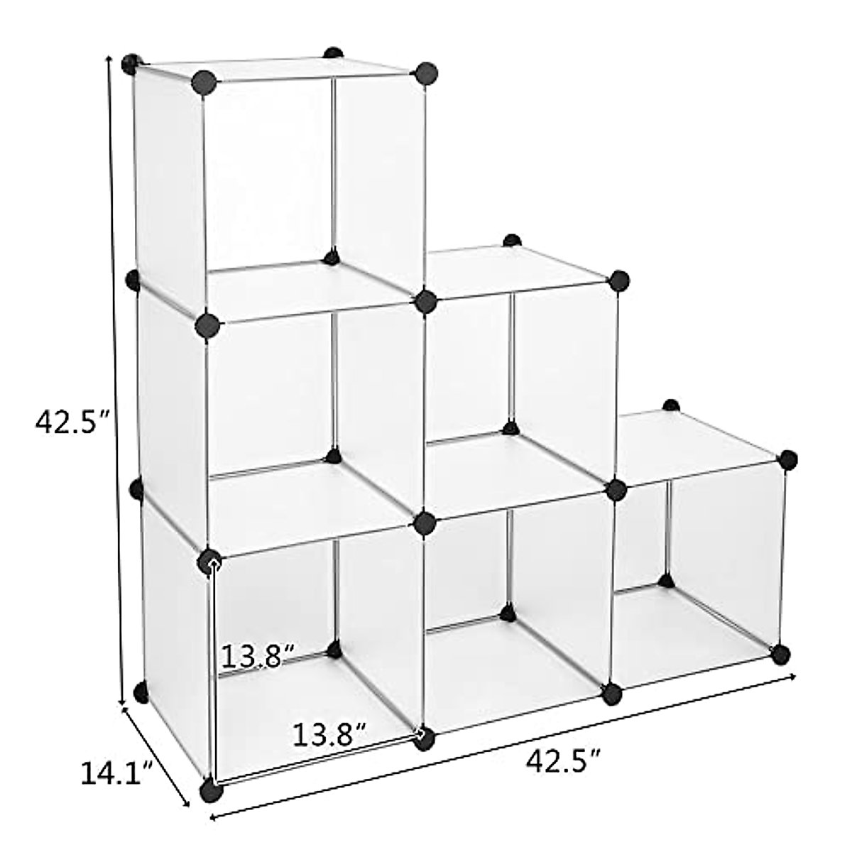 Modular Closet Systems Organizer 6-Cube Shelf Organizers with Shoe Rack DIY Plastic Storage Cubes for Efficient Space Saving