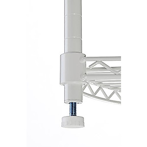 Muscle Rack WSCR141447 5-Shelf Steel Wire Corner Shelving Unit, 14" Width, 47" Height, 14" Depth , White