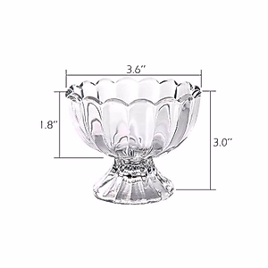 VanEnjoy Glass Bowl Set in Safe Package - Mini Prep, Dip, Dessert, Ice Cream, Bar Snack Dish Bowls - Set of 4, 4 Oz