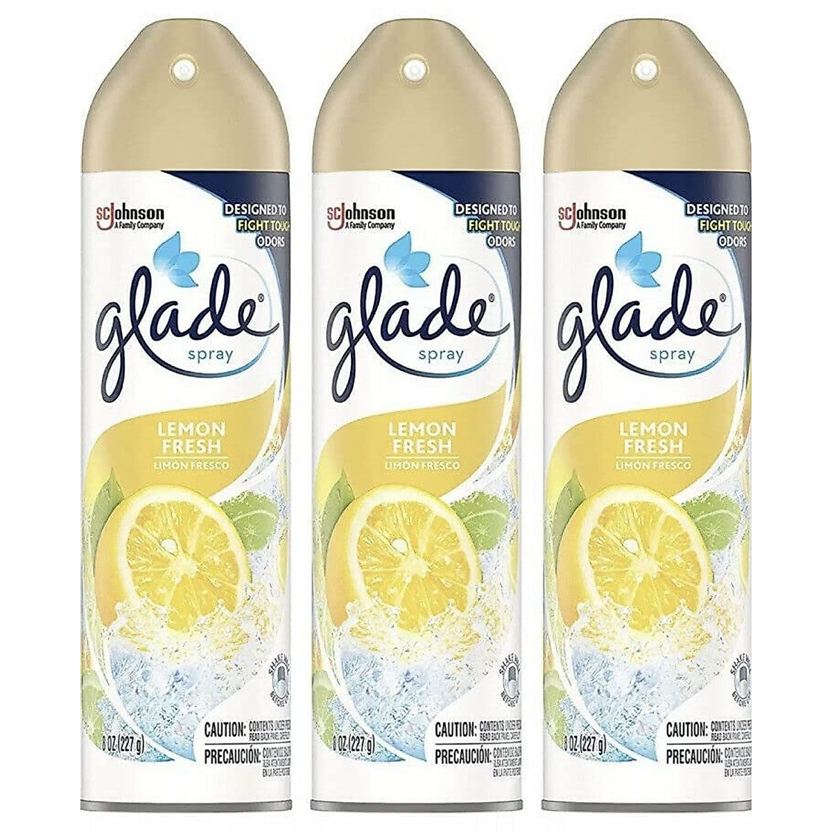 Glade Air Freshener Spray - Lemon Fresh - Net Wt. 8 OZ (227 g) Per Can - Pack of 3 Cans