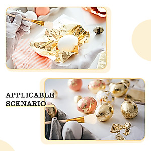 Cunhill 100 Sheets Gold Foil Paper Art Gold Foil Sheets Gilding Brush Thin Gold Leaf Sheets Gold Foil Paper Craft for Arts Painting Gilding Crafting Decoration, 5.5 x 5.5 Inches (Gold)