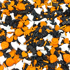 Manvscakes, pink sprinkles, valentines, cake sprinkles, gluten free, cookies, chocolate, fondant, princess topping, ice cream, edible, dessert decoration (Orange black)