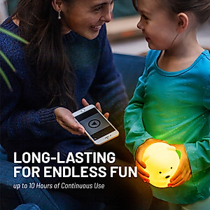 Lumipets Bear, Kids Night Light, Play Music, Silicone Nursery Light for Baby and Toddler, Squishy Night Light for Kids Room, Animal Night Lights for Girls and Boys, Kawaii Lamp, for Bedroom