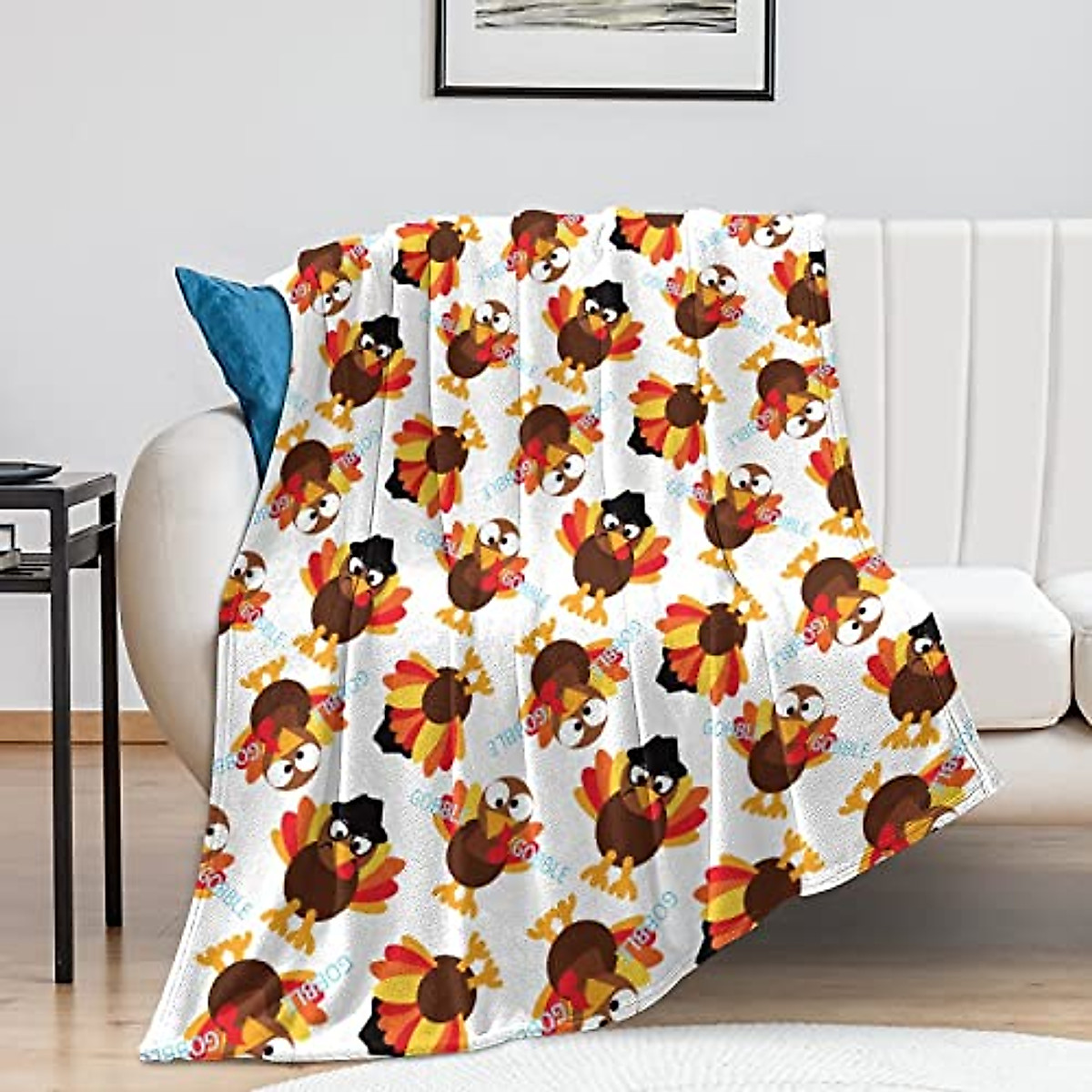 UNSUWU Funny Cartoon Chicken Cute Super Soft Throw Blanket, Plush Fluffy Indoor Outdoor Blankets, Warm Comfy Foldable Luxury Throws for Camping Stadium Beach Picnic Car, 40 x 60 Inch