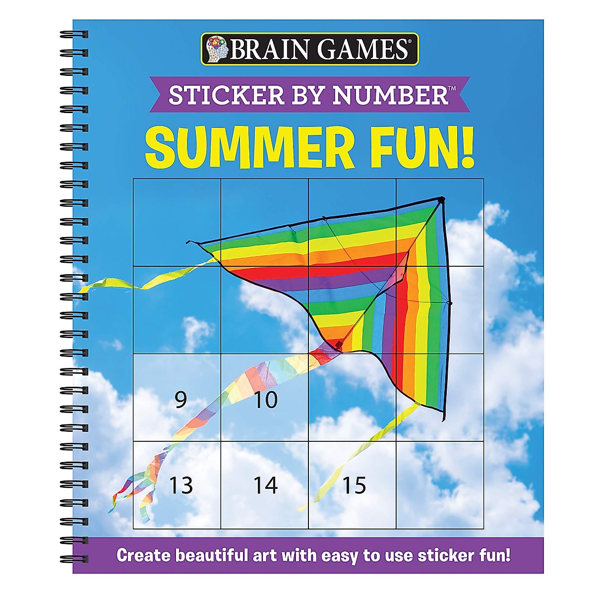 Brain Games - Sticker by Number: Summer Fun! (Easy - Square Stickers): Create Beautiful Art With Easy to Use Sticker Fun!