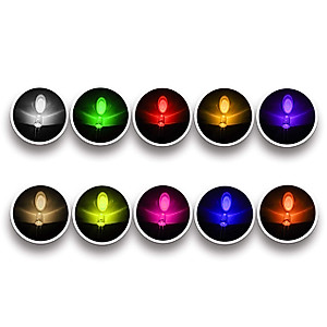 BOJACK 10 Colors 200 Pcs 5mm LED Diode Lights Assored Kit Pack (Transparent DC 2V - 3.2V 20mA) Bright Lighting Bulb Lamps Electronics Components 5 mm Light Emitting Diodes Parts